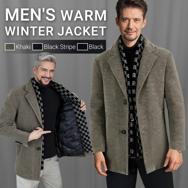 ️Winter-Specials ️Men’s Tweed Jacket with White Duck Down Lining – blackenx