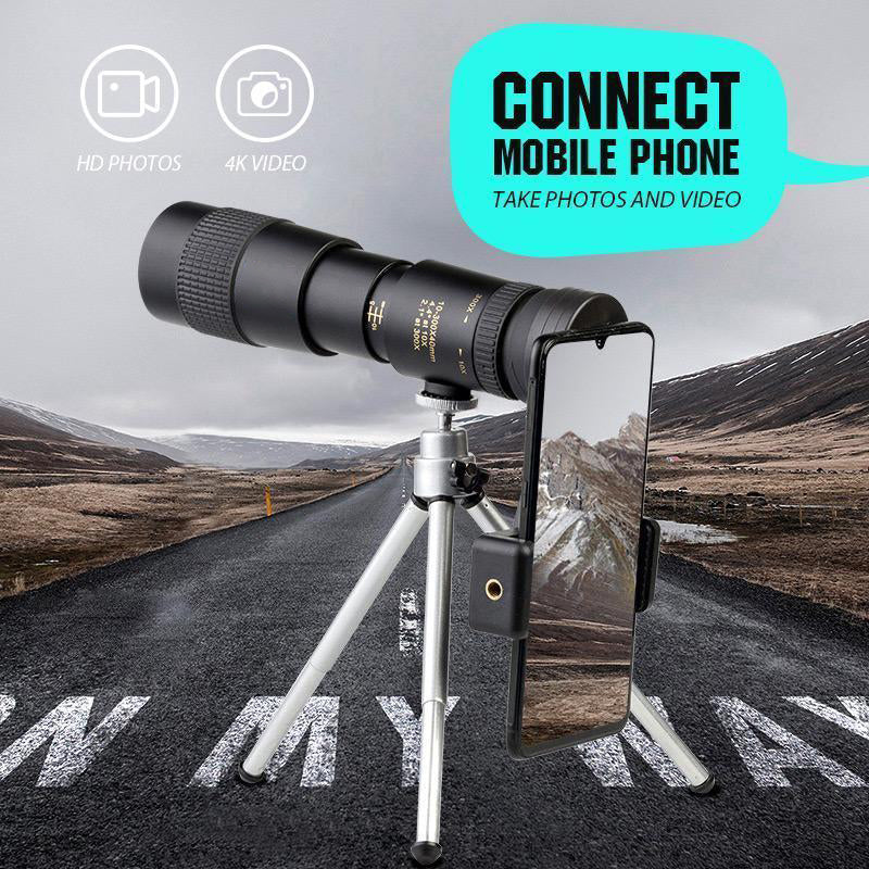 4K 10-300X40mm Super Telephoto Zoom Monocular Telescope – blackenx
