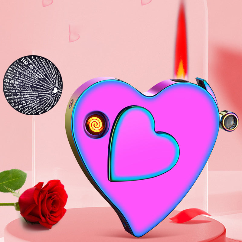 Creative Heart Shaped Gas & Electric Lighter – blackenx