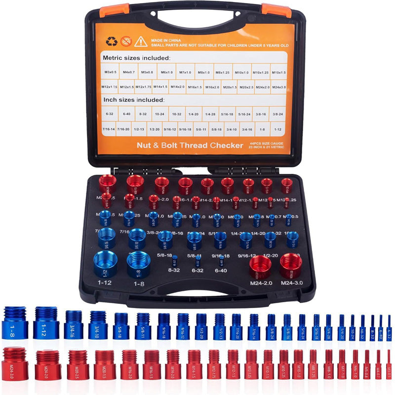 Nut & Bolt Thread Checker Kit for Inspection of Fixed Bolts or Threade ...
