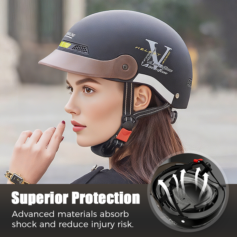 🛡️Breathable Lightweight Crash-Resistant Motorcycle Helmet – blackenx